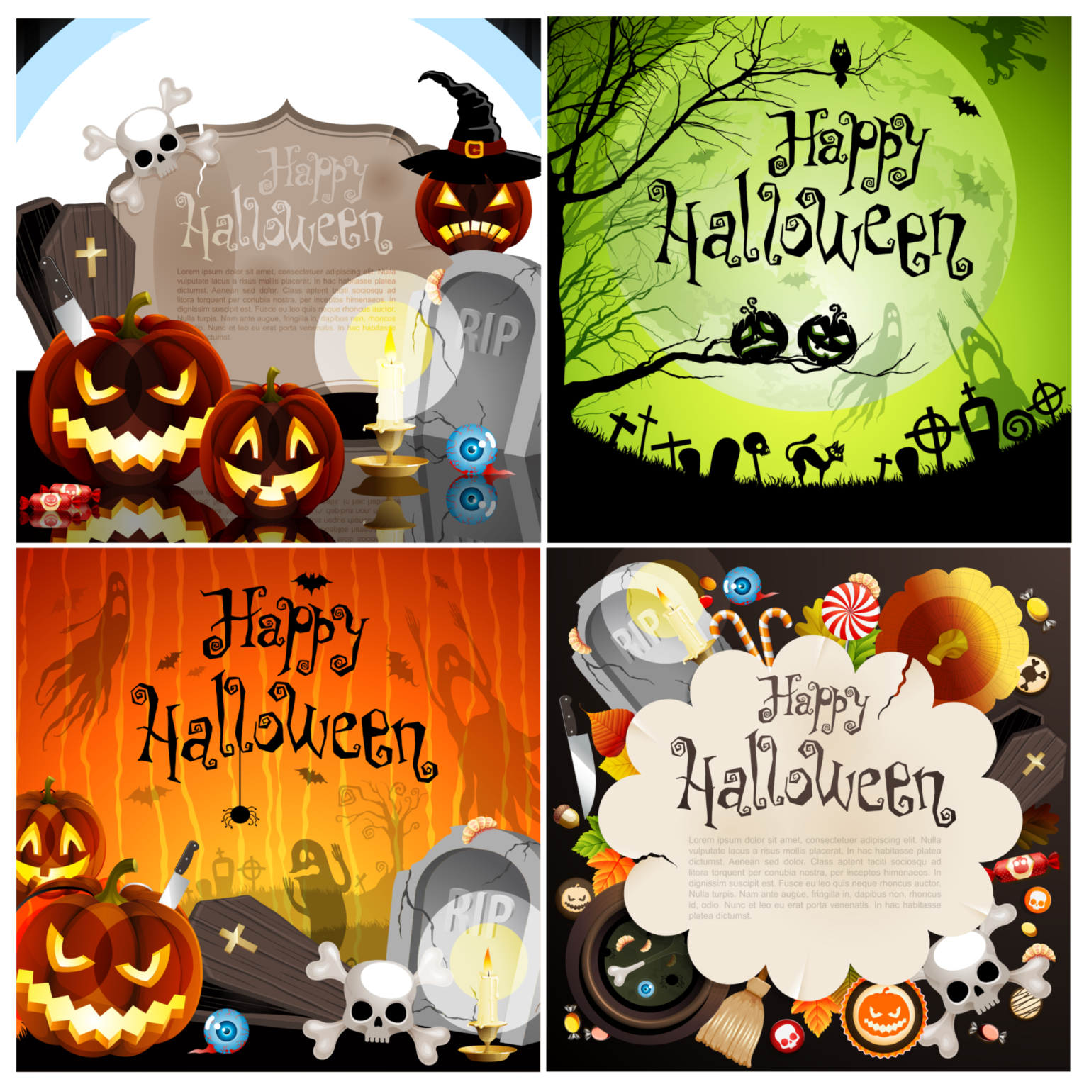 Halloween backgrounds vector – Free Download | VectorPicFree